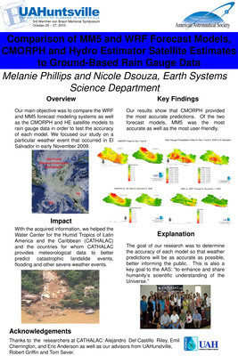 "Comparison of MM5 and WRF Forecast Models, CMORPH and Hydro Estimator ...