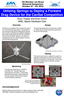 "Utilizing Springs to Deploy a Forward Drag Device for the CanSat Compe ...